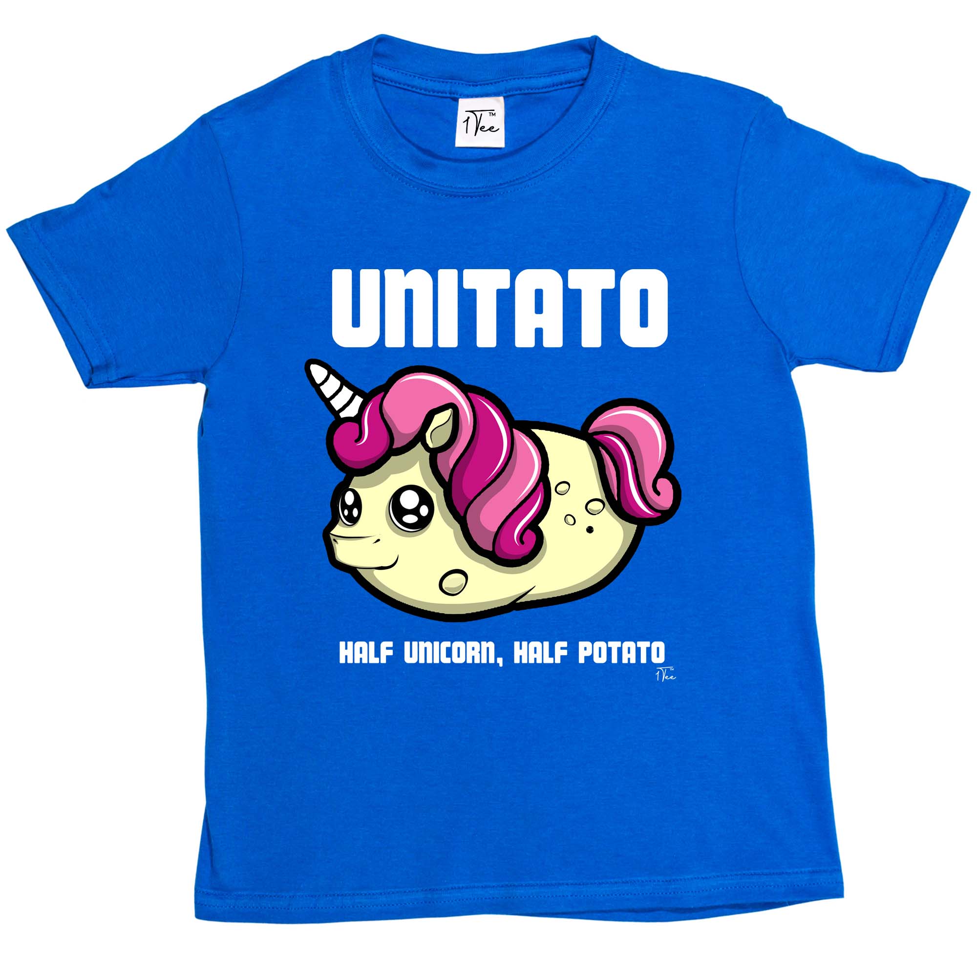 1Tee Kids Boys Unitato Half Unicorn, Half Potato T-Shirt | eBay UK